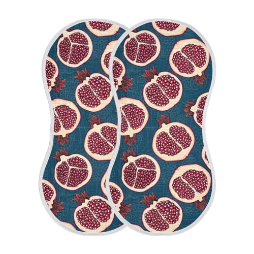 vvfelixl Baby Burp Cloths Pomegranarte Fruit Baby Newborn Cotton Burping Cloths Set Baby Washcloths 4 Pack Blue