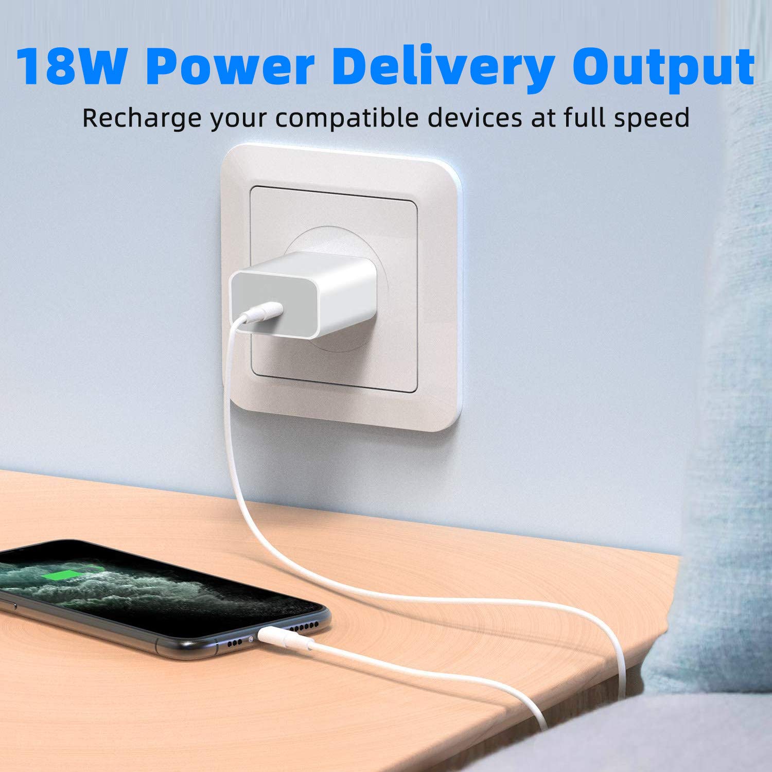 USB Type C Wall Charger Block, 20W Fast Charging PD Power Adapter Compatible iPhone 13 12 Mini Pro Max 11 XS XR X 8 Plus, AirPods, iPad Pro Mini, Galaxy S10/S9/S8, Pixel 4/3/2 XL and More