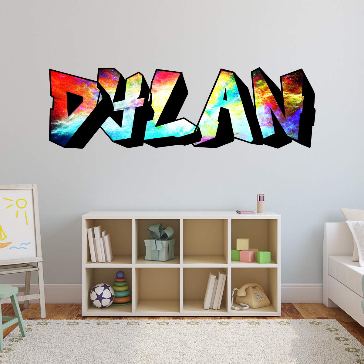 VWAQ Custom Graffiti Wall Decals Name - Personalized Kids Rooms Decor Hip Hop Vinyl Sticker - GN30 (8" Letter Height)