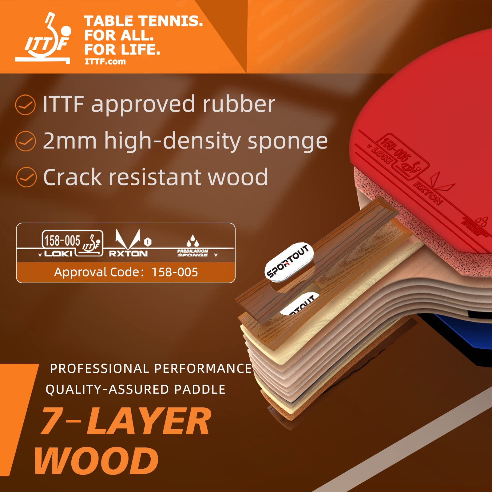 Sportout Ping Pong Paddles Set - Ping Pong Paddles and Balls, Retractable Ping Pong Net with Posts and Storage Case - Table Tennis Paddles, Table Tennis Rackets
