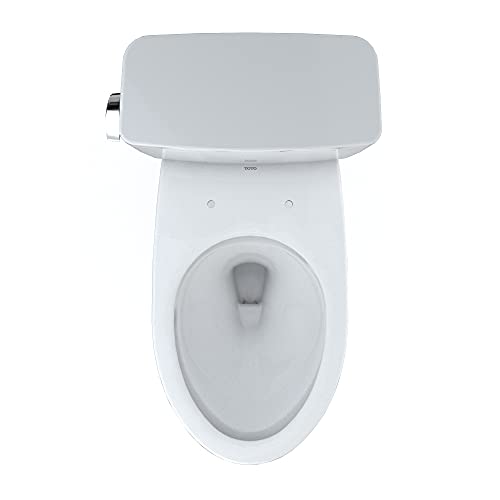 TOTO Drake Two-Piece Elongated 1.6 GPF Universal Height TORNADO FLUSH Toilet with CEFIONTECT and 10 Inch Rough-In, Cotton White - CST776CEFRG.10#01