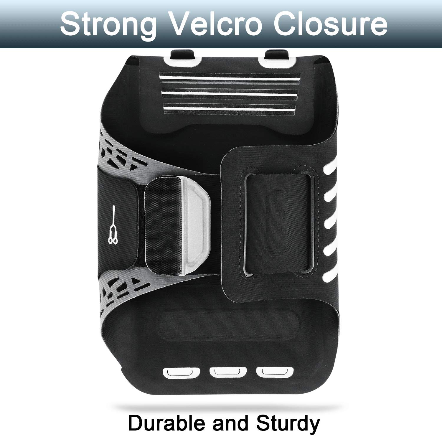 VNVN Water Resistant Sports Armband Arm Case Holder Compatible-iPhone11/Pro/Max,Xs/Max/Xr,8/7/6/Plus(Support face ID),Galaxy S20/S10/S9/S8/,Note10/9/8/ Bundle-Adjustable Reflective Velcro Workout Band