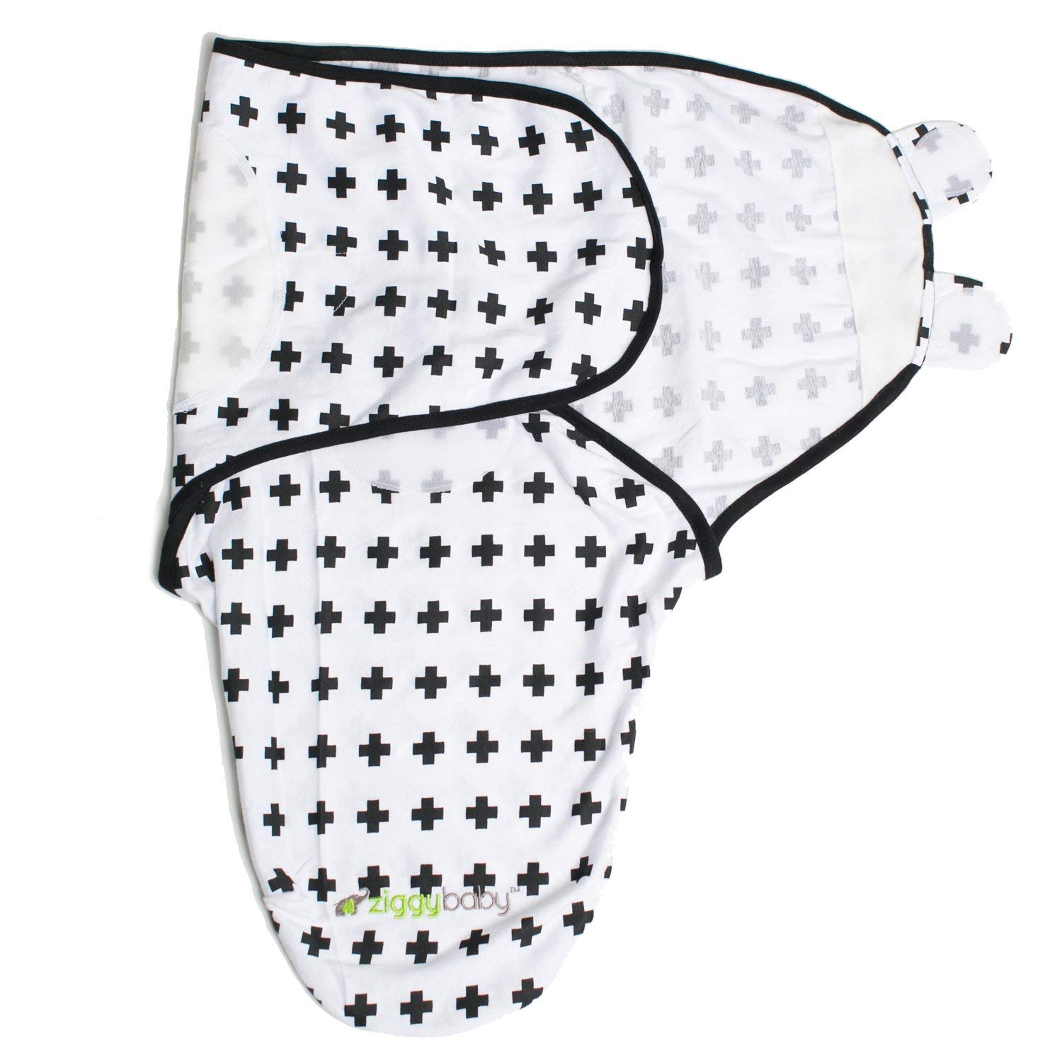 Ziggy Baby Adjustable Baby Swaddles 0-3 Months - Blanket Infant Wrap Set 3 Pack - Soft Cotton Black & White - Newborn Swaddle Blankets for Baby Boy or Girl, Swaddle Blanket