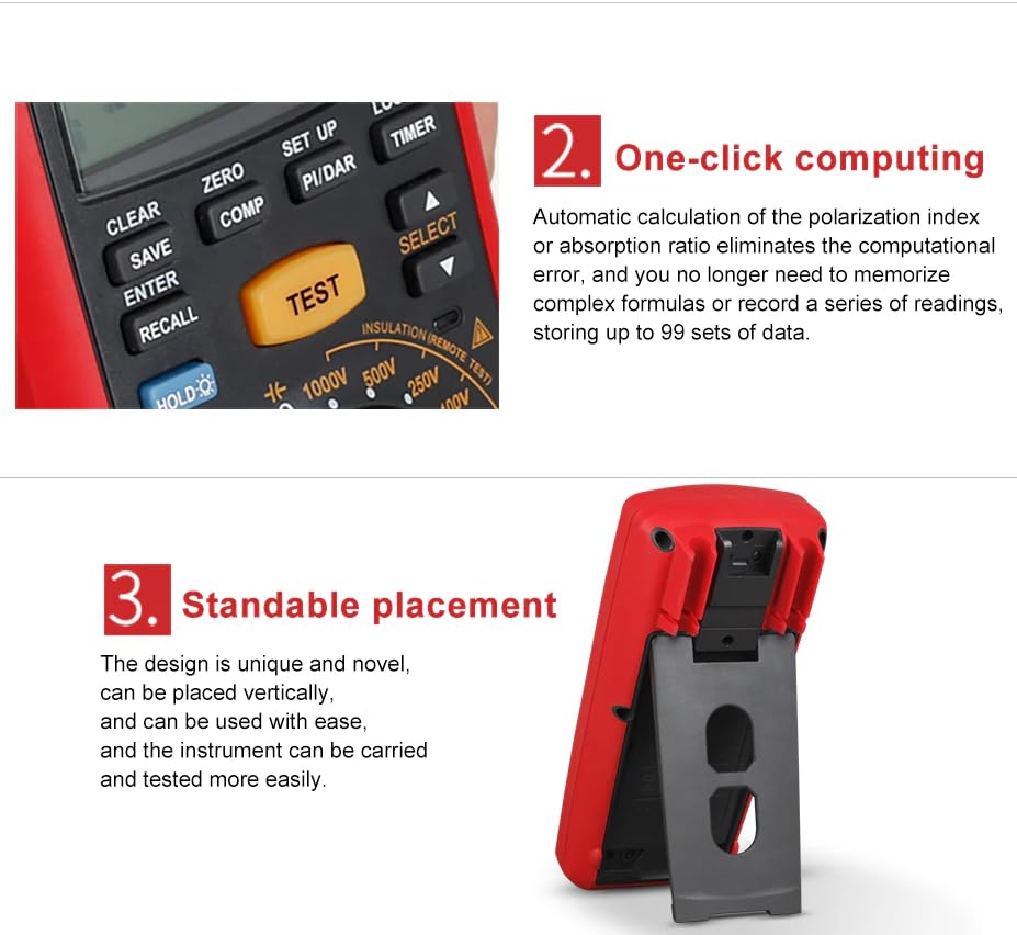 UNI-T UT505A 505B 1000V Digital Handheld True RMS Megger Insulation Resistance Meter Tester Multimeter Ohm Voltmeter Megohmmeter(UT505A)