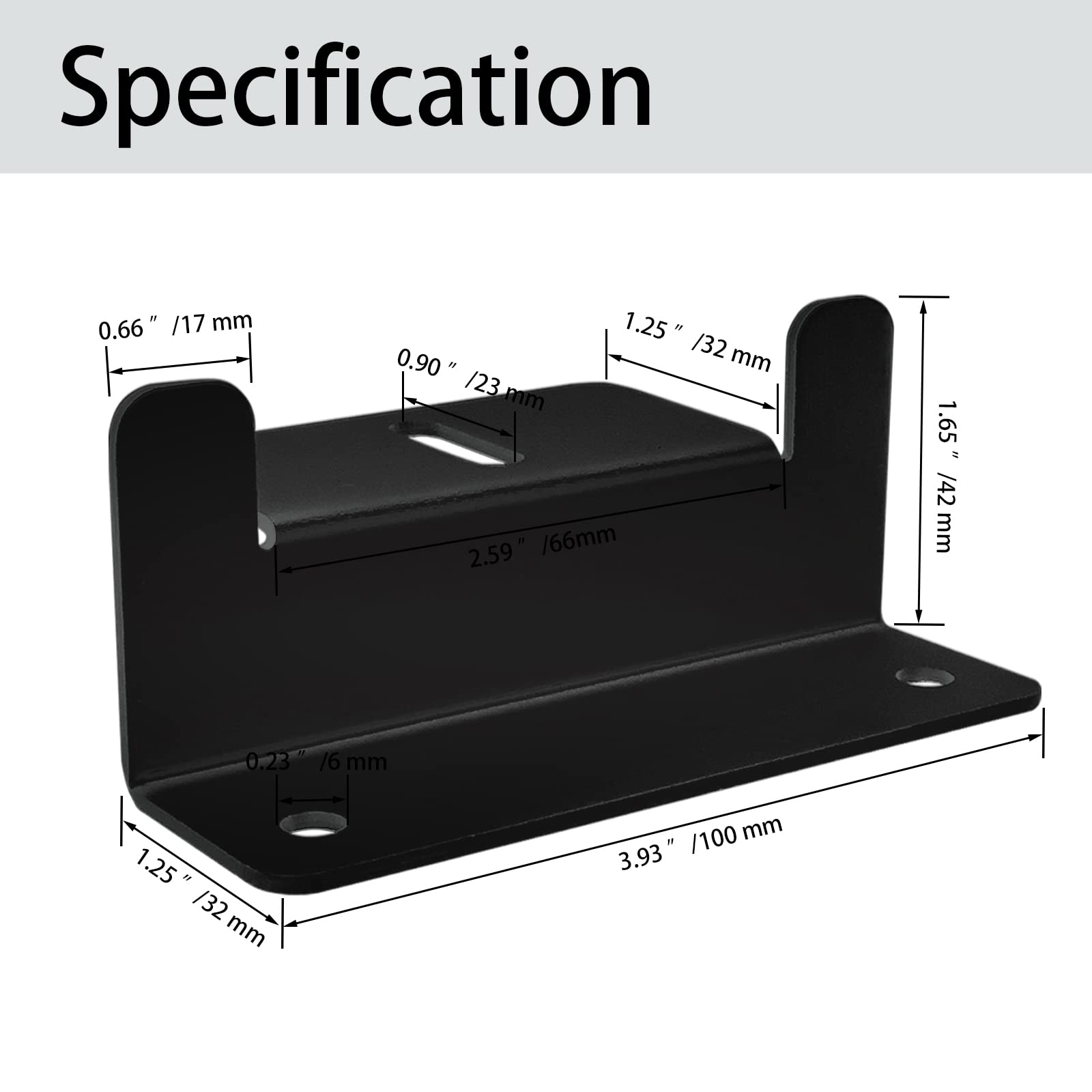 WHS-Solarlive Z Brackets Solar Panel Mounting, Lightweight Aluminum Corrosion Free Construction for RVs, Trailers, Boats and Other Off Gird Roof Installation,4 Units per Set Black