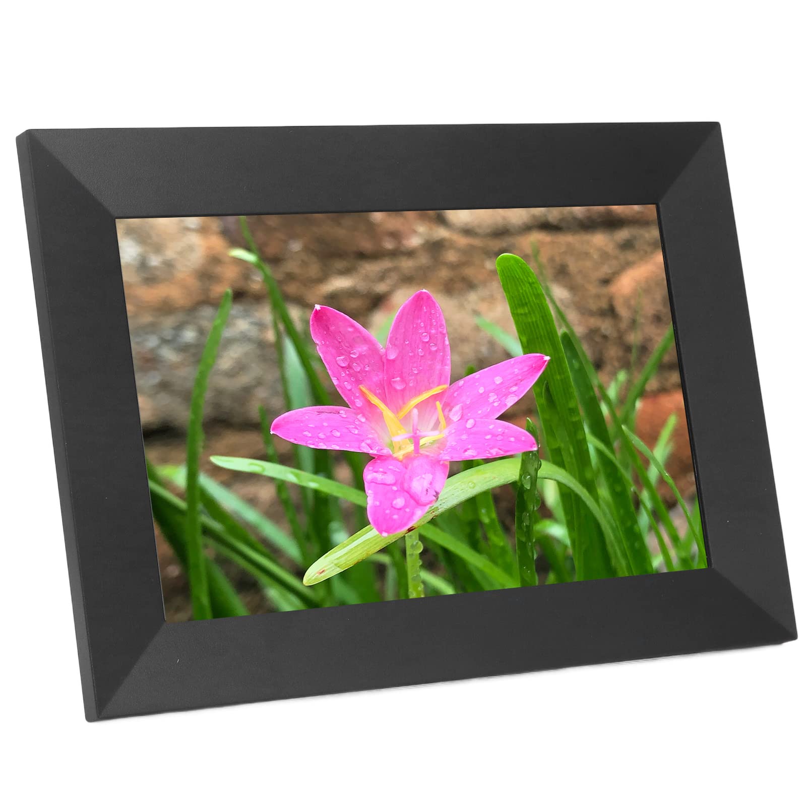 WiFi Digital Photo Frame, Music Playing 8 Inch Electronic Album HD Touch Screen Auto Rotation for Home (US Plug)