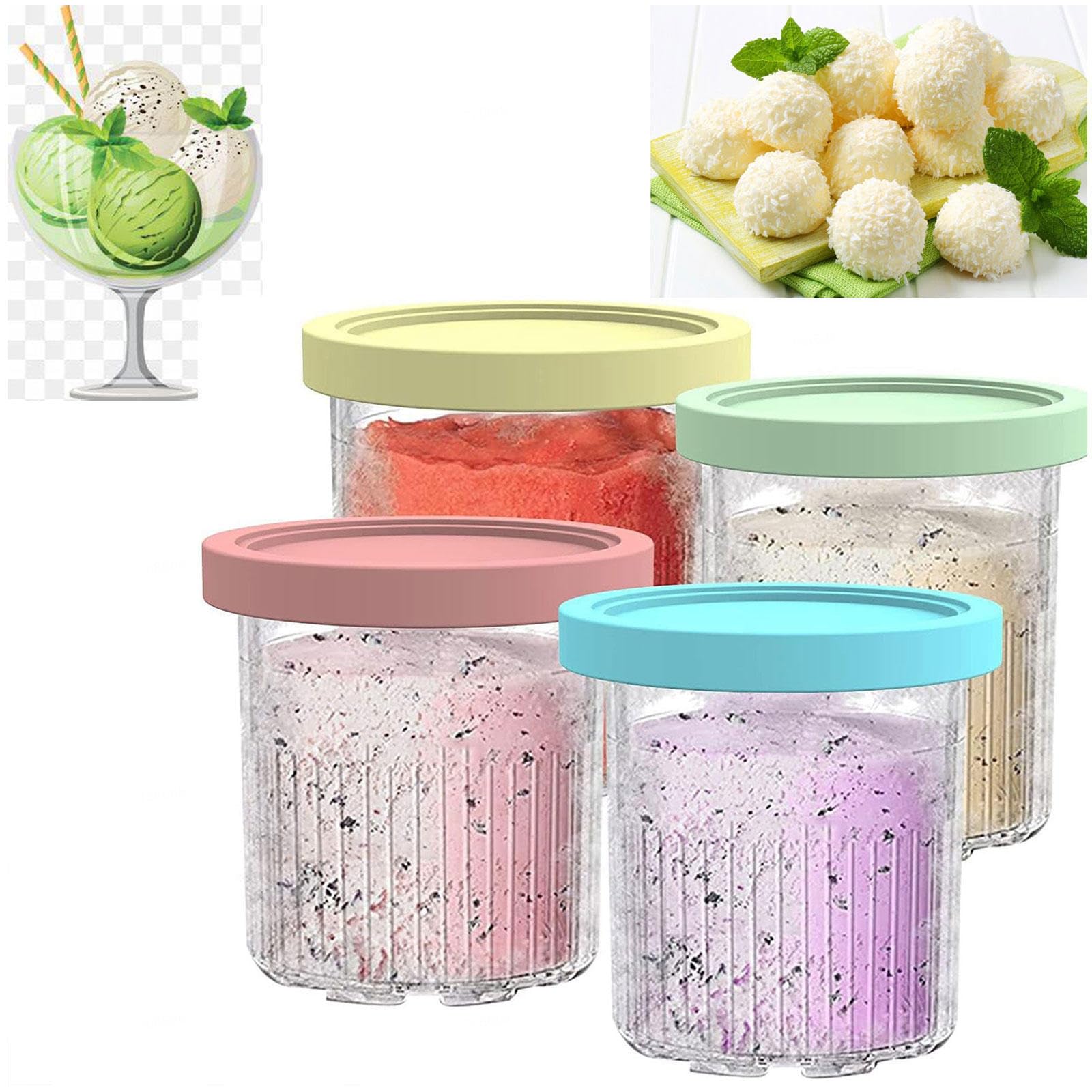 VRINO Creami Deluxe Pints, for Ninja Creami Containers,24 OZ Ice Cream Pint Airtight and Leaf-Proof Compatible NC500,NC501 Series Ice Cream Maker