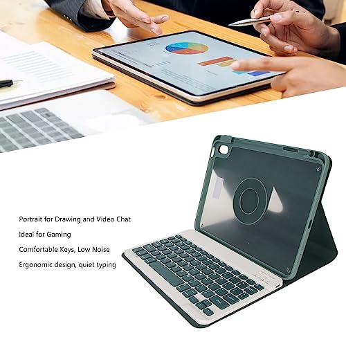 Yitre Tablet Keyboard, Magnetic PU Leather PC Portable Keyboard 180mAh Battery Pen Holder for 2022 Tablet with Case (Green)