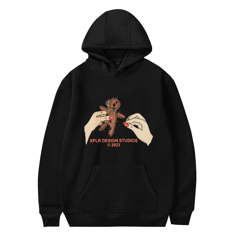 XPLR Sweatshirt Sam and Colby Voodoo Design Merch Hoodies Women Men Long Sleeve Pullover Fans Streetwear (Black,2XL)