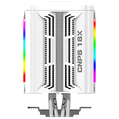 Zalman CNPS16X CPU Cooler w/Real aRGB 120mm Fans, Addressable RGB Top Cover, Corrugated Heatsink, 4 Heat Pipes, 180W TDP for Intel & AMD CNPS16X (White)