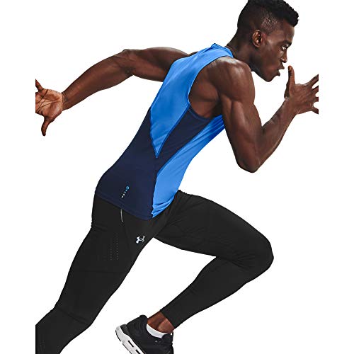 Under Armour Heatgear Rush 2.0 Compression Sleeveless T-shirt, Blue Circuit (436)/Black, Large