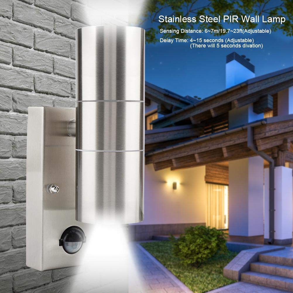 Up and Down Wall Light, LED Aluminum Waterproof Wall Lamp Human Body Infrared Sensor PIR Wall Lights for Indoor Outdoor Home Garden Lawn