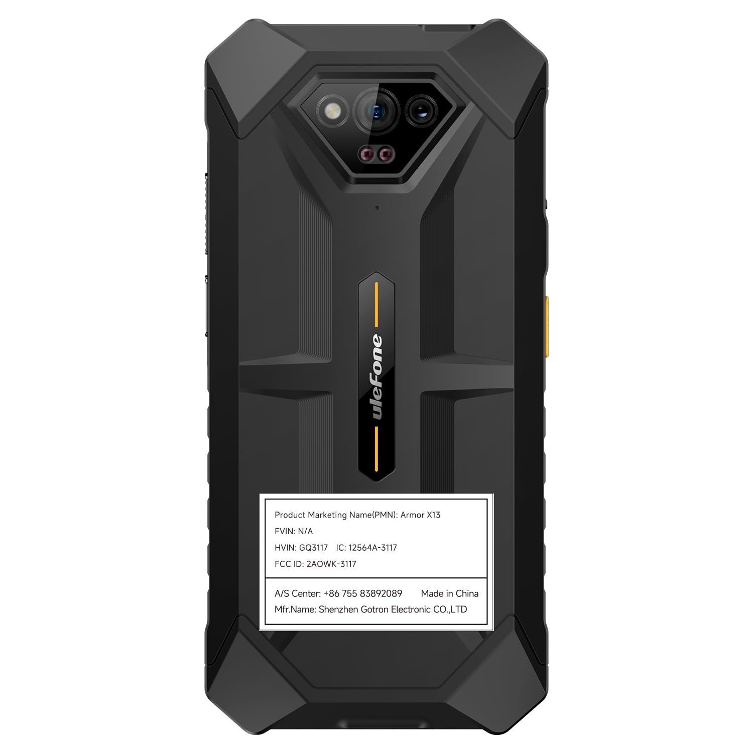 Ulefone Rugged Phones, Armor X13 (12+64GB), 50MP Rear Camera, 24MP Night Vision Camera, Android 13 OS Rugged Smartphone, 6.52β Screen, 6320mAh, NFC, GPS, Package with Exclusive Armor Case- Black