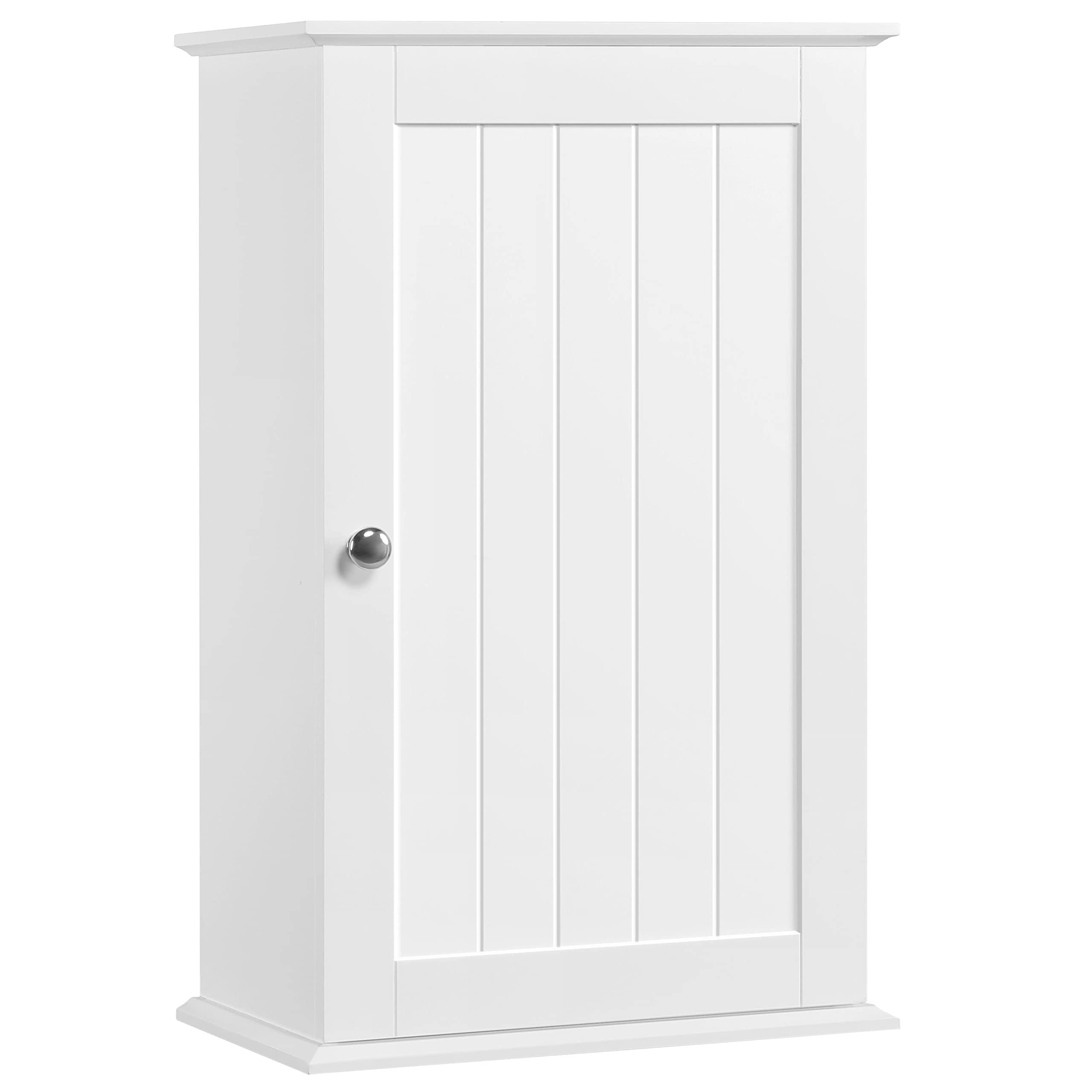 Yaheetech Bathroom Wall Cabinet, Medicine Cabinet with 2 Adjustable Shelves and Single Door, Bathroom Storage Cabinet Wall Mounted MDF Board for Bathroom, Kitchen, Laundry Room, White