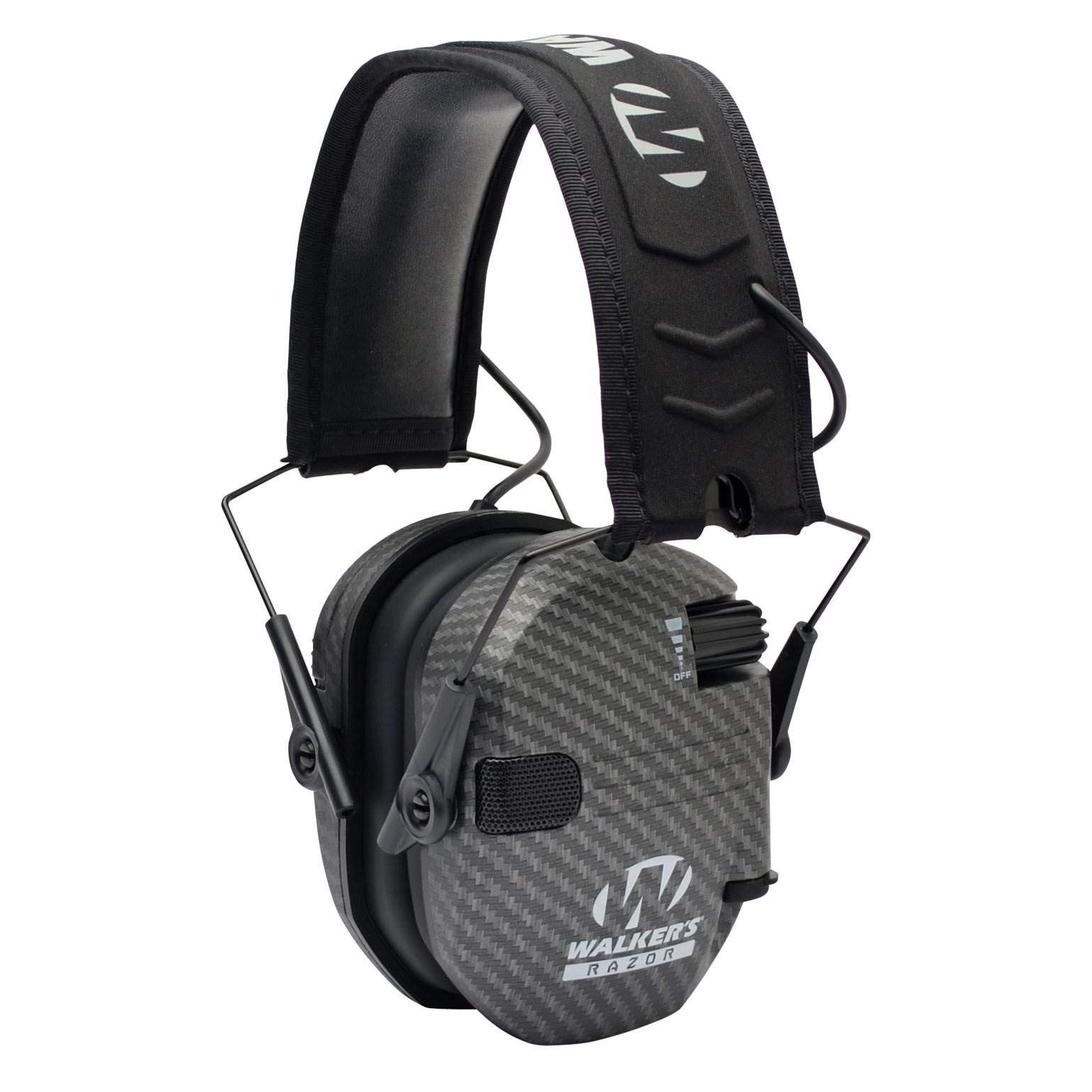 Walker's Razor Series Protection Slim Shooter Folding Earmuffs with 2 Omnidirectional Microphones and Full Range HD Speakers, Carbon (2 Pack)