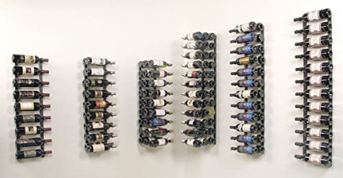 ZUOTEN 9 Bottle Wall Mounted Wine Rack | Black Fashion Modern Wine Cabinet Wall Mounted Wine Bottle Rack Metal Mounted Wine Rack Hanging Wine Rack for Home