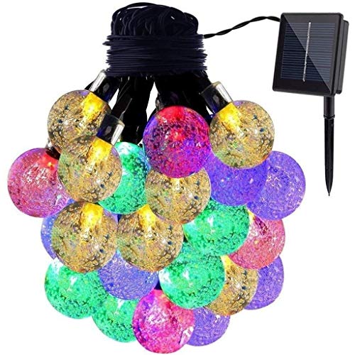 WDWL Outdoor Solar String Lights, Crystal Ball Waterproof Decorative Lights, Used in Gardens, Terraces, Gardens, Home Decoration Lights