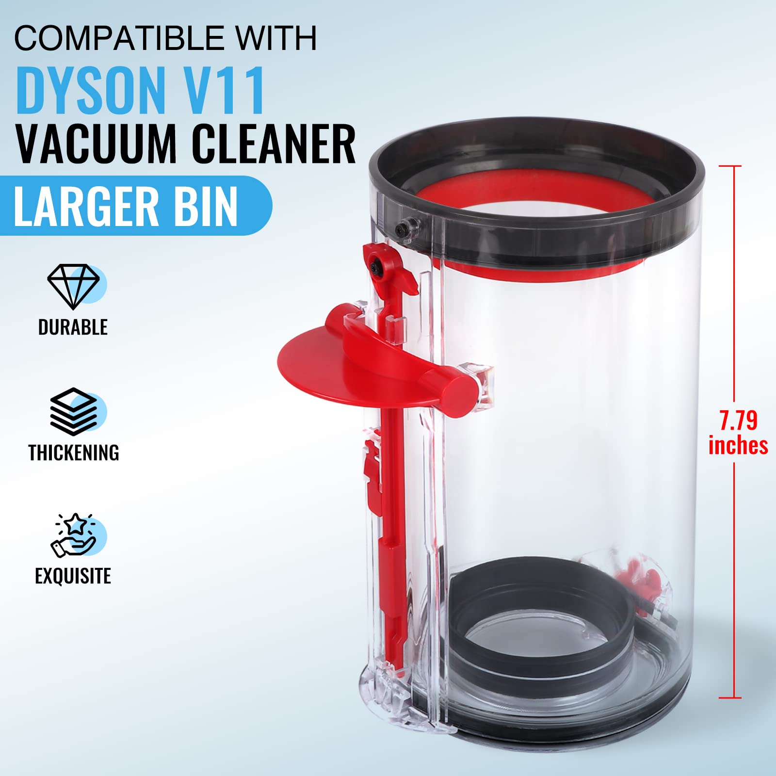 Upgraded Dust Bin Replacement for V11 V15 SV14 SV15 SV22 Vacuum Cleaner Canister Bin Replacement Parts