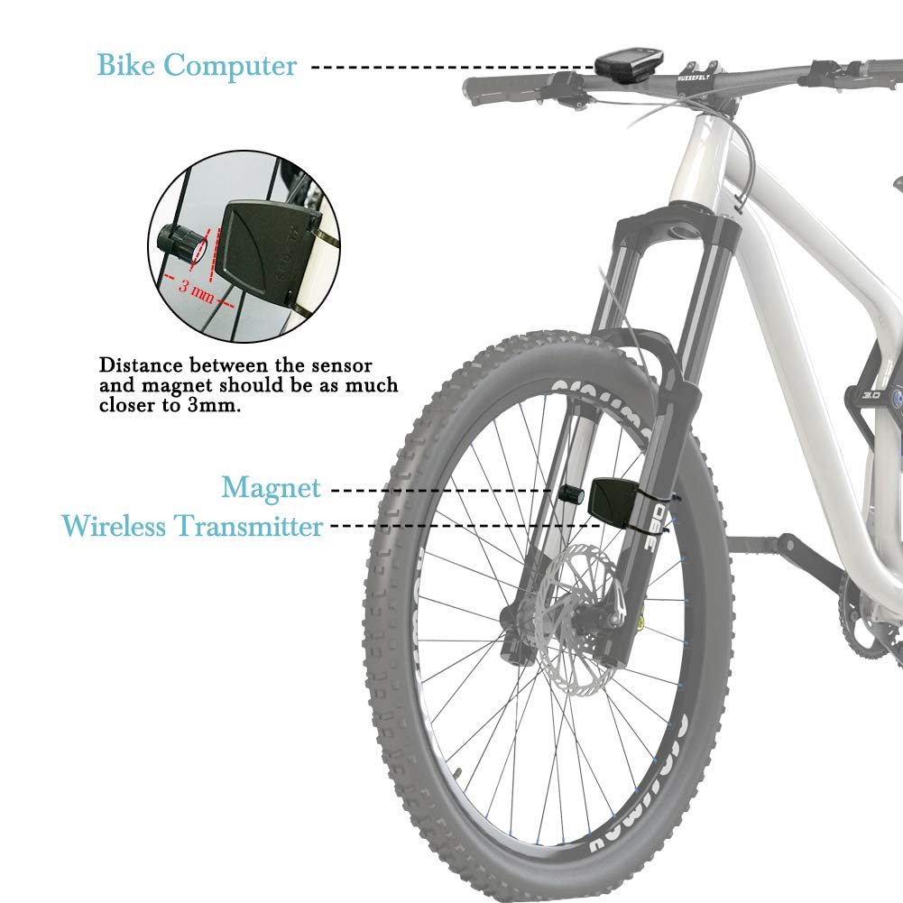 WNPA Bicycle Speedometer Odometer Wireless Waterproof Cycle Bike Computer with LCD Backlight Display Speed Tracker Cycling Accessories