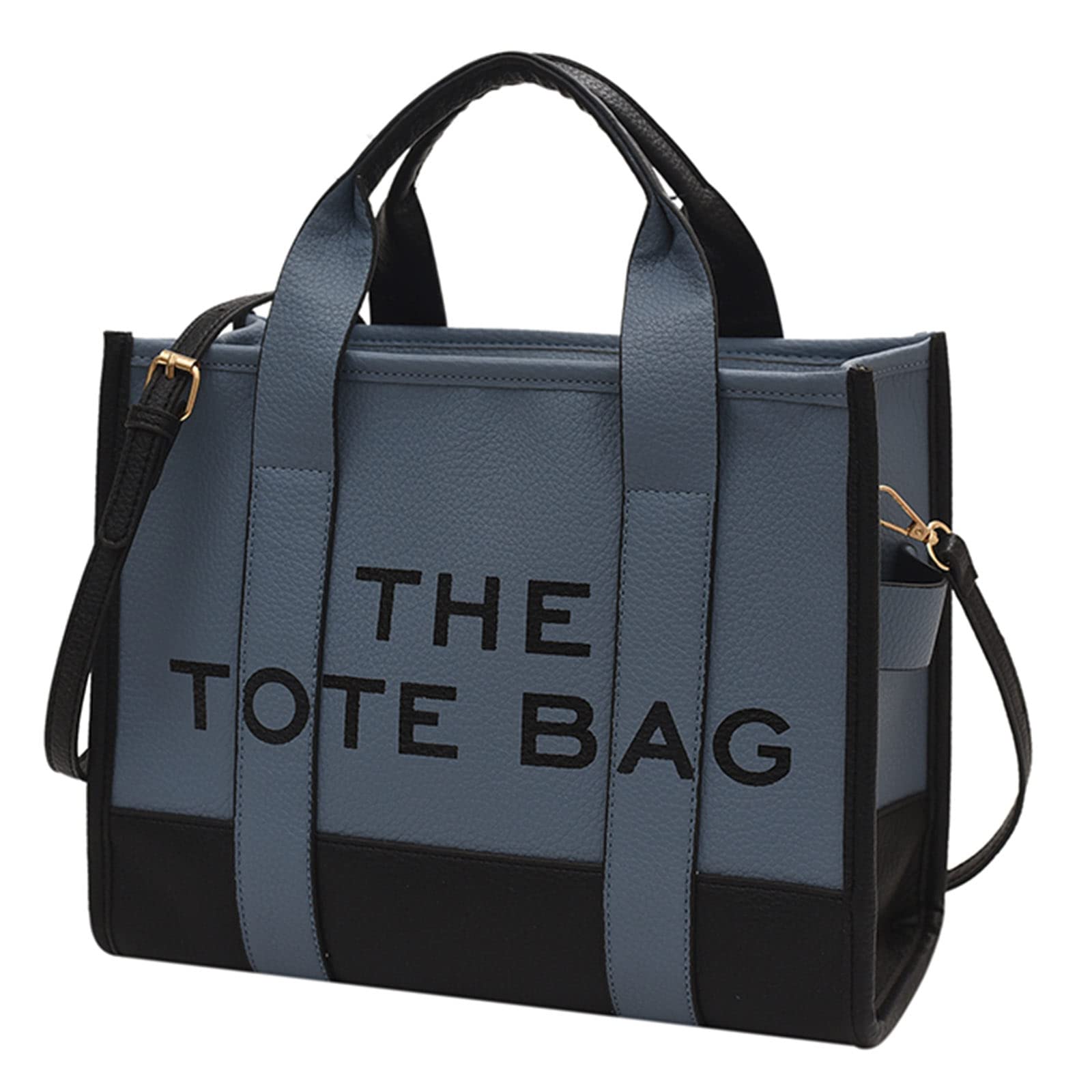The Tote Bag for Women Large Leather Tote Bag Dupes Top Handle Crossbody Handbags Blue Black
