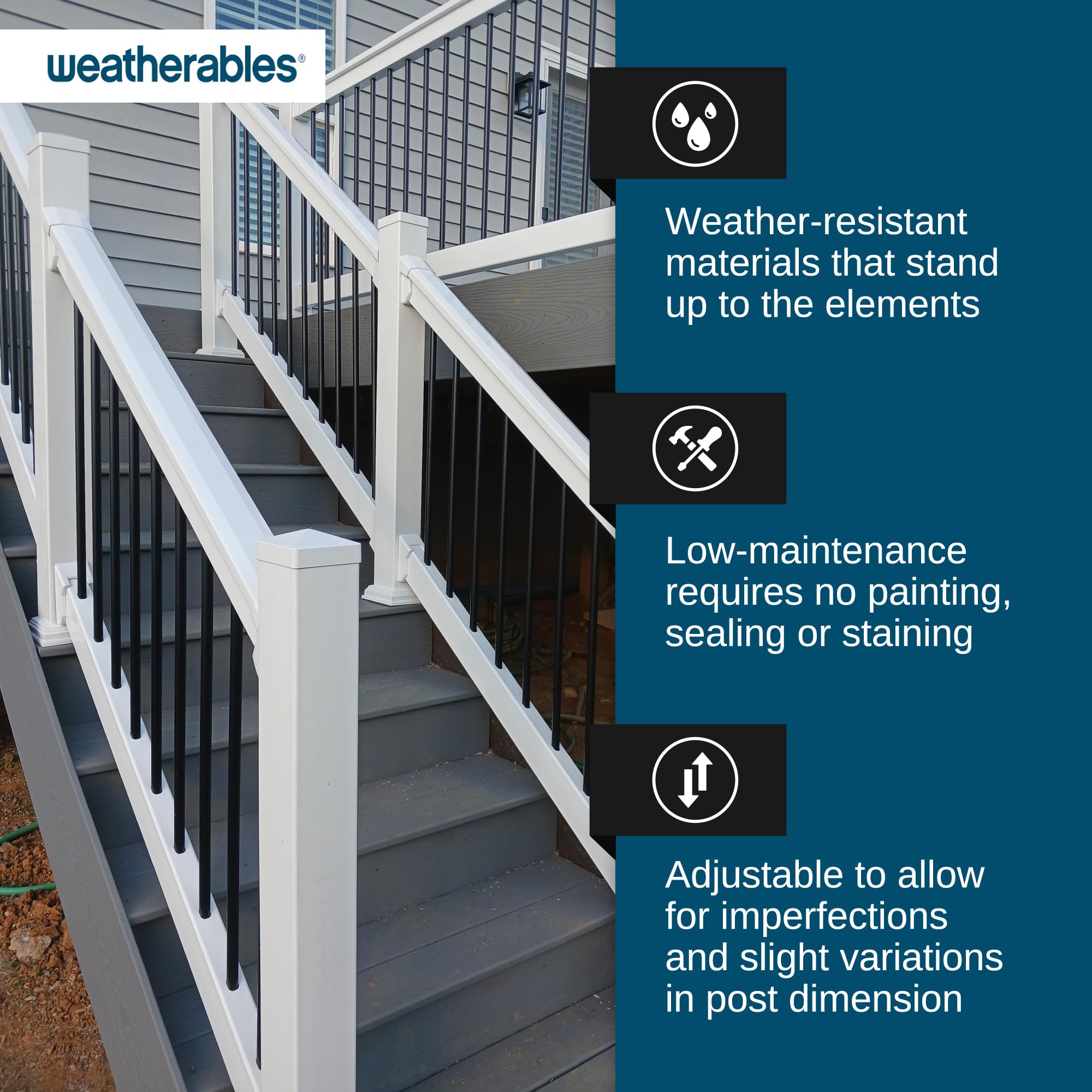 Weatherables 4x4 Post Sleeve β Weatherproof Premium Outdoor Vinyl Post Cover for Lasting Durability and Easy Installation on Decks, Patios, Porches or Mailbox Posts (4"x4"x48", White)