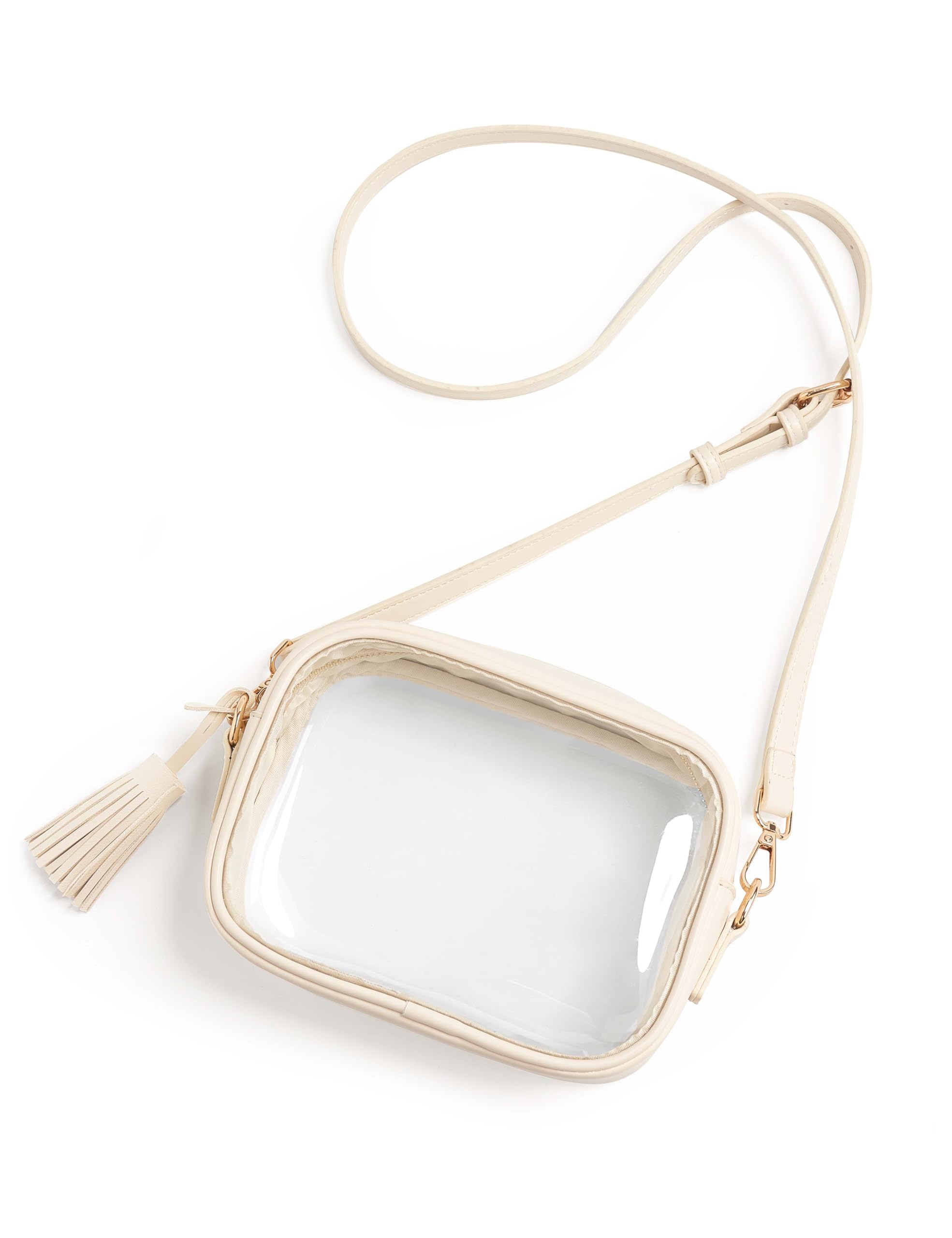 Yarnic Clear Bag Stadium Approved, PVC Clear Crossbody Purse Small Clear Crossbody Bag with Adjustable Shoulder Strap for Women