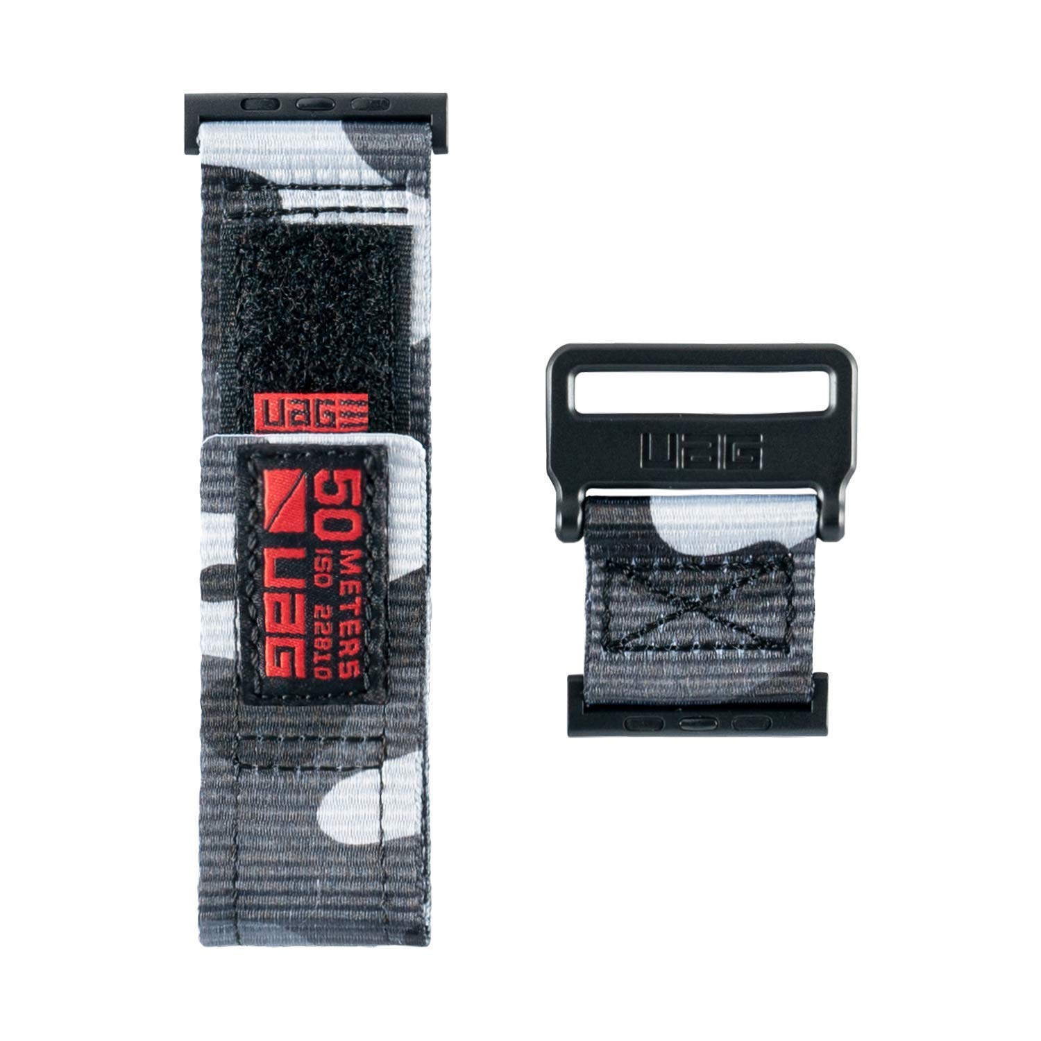 URBAN ARMOR GEAR UAG Compatible with Apple Watch Band 45mm/44mm/42mm, Series 7/6/5/4/3/2/1 & SE, High Strength Nylon Weave Replacement Strap, Active Midnight Camo