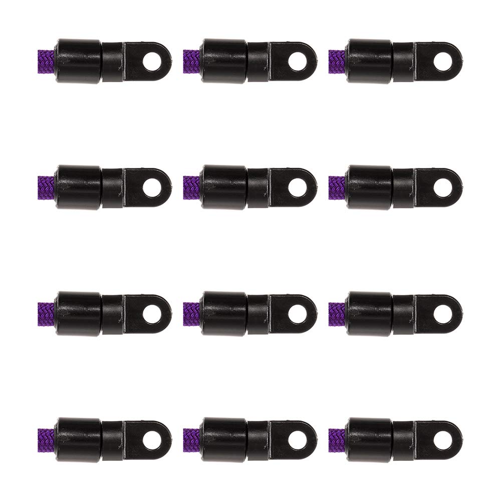 West Coast Paracord 12 Pieces Black Nylon Durable 1/4-Inch Bungee Shock Cord Terminal End Boat Rafting Kayak Canoe