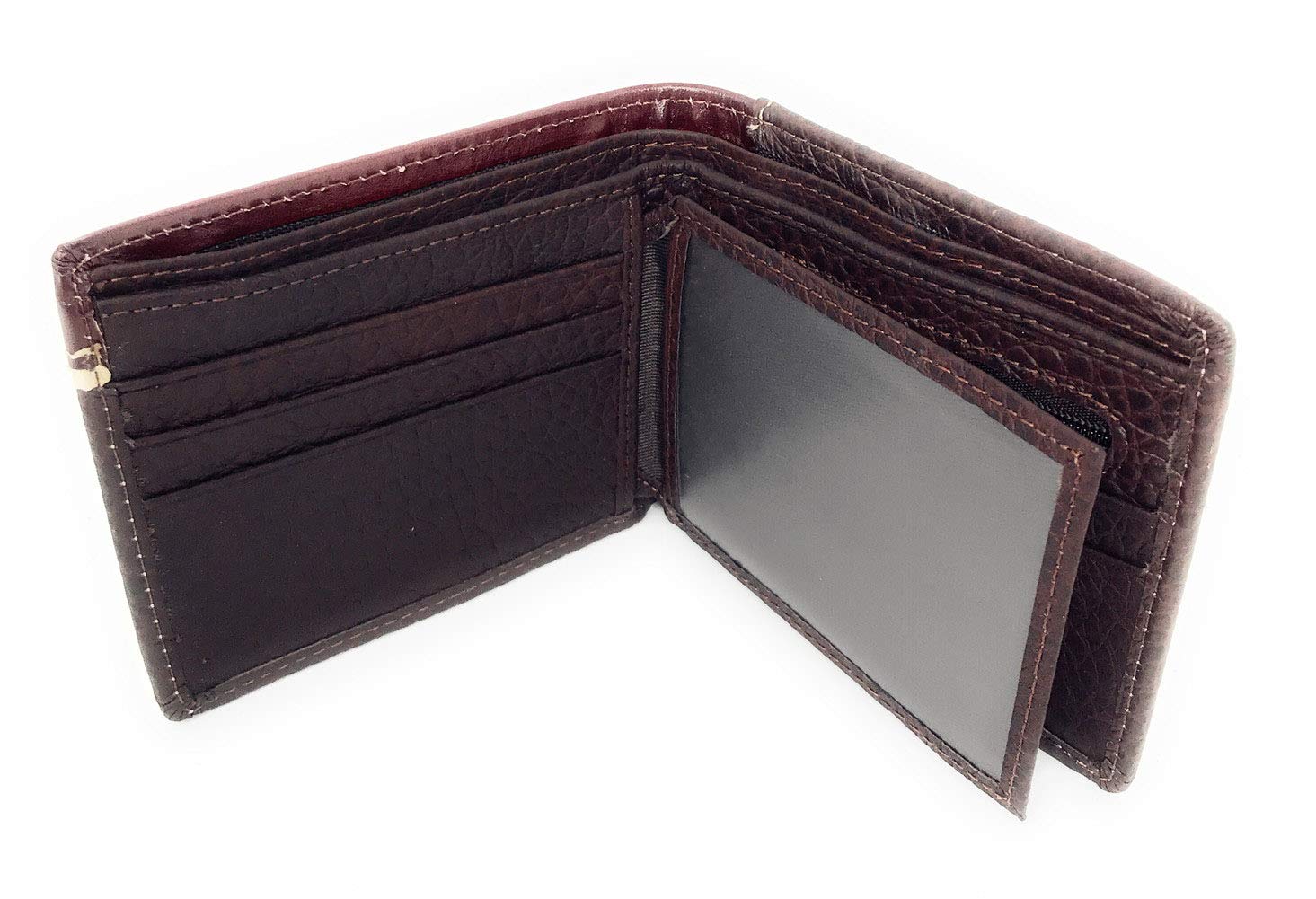 Western Genuine Leather Floral Tooled Horse Concho Mens Short Bifold Wallet in 2 colors (Coffee)
