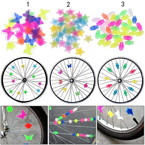 Yitaocity 135Pcs Multicolour Kids Bicycle Spoke Dokey Beads Different Designs Cute Biking Wire Beads Accessories Decorations for Kids