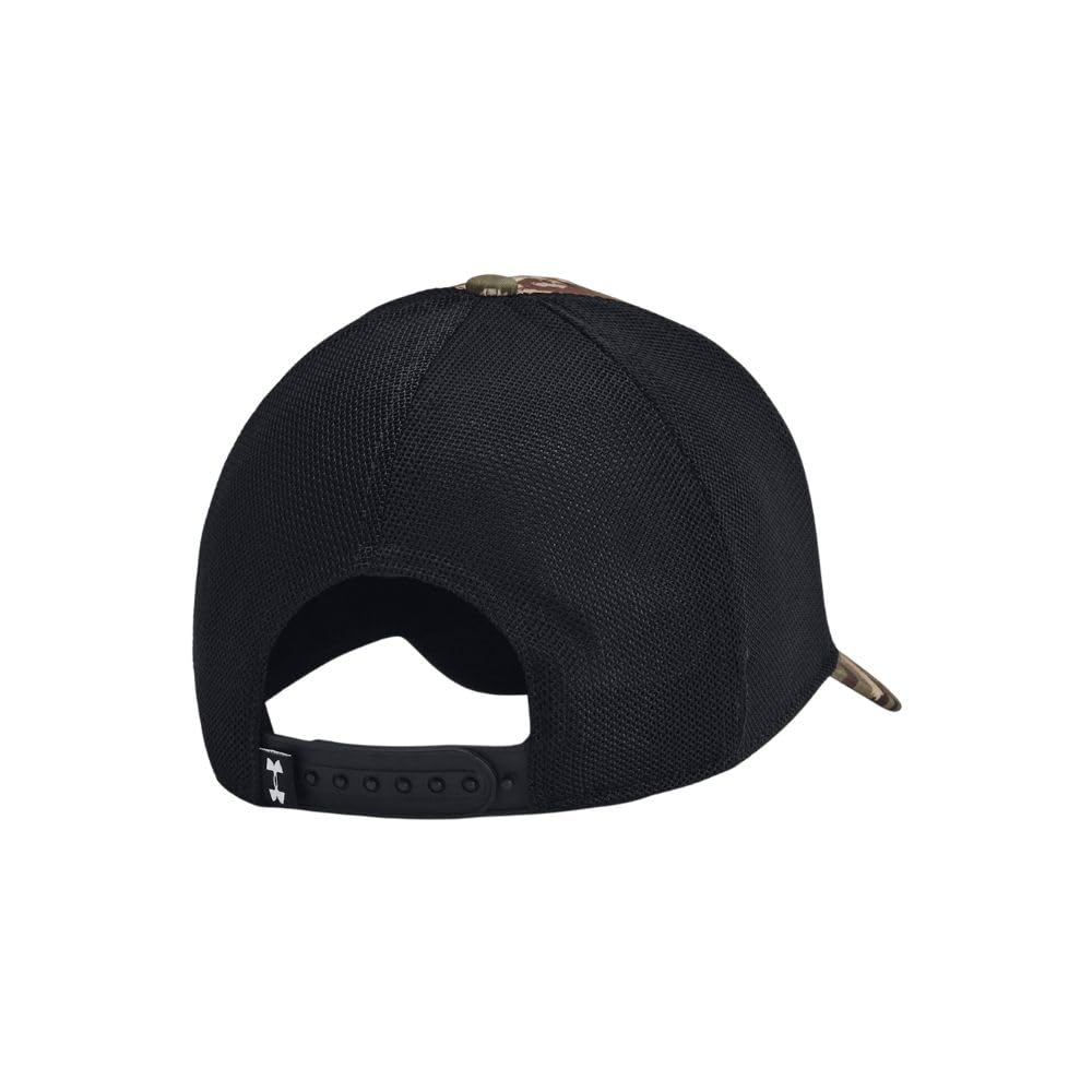 Under Armour Men's Outdoor Antler Trucker Hat, (988) UA Forest 2.0 Camo/Black/Black, One Size Fits Most