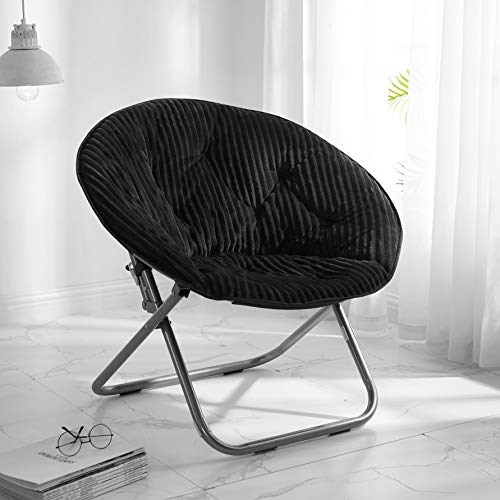 Urban Lifestyle Corduroy Saucer Chair, Black