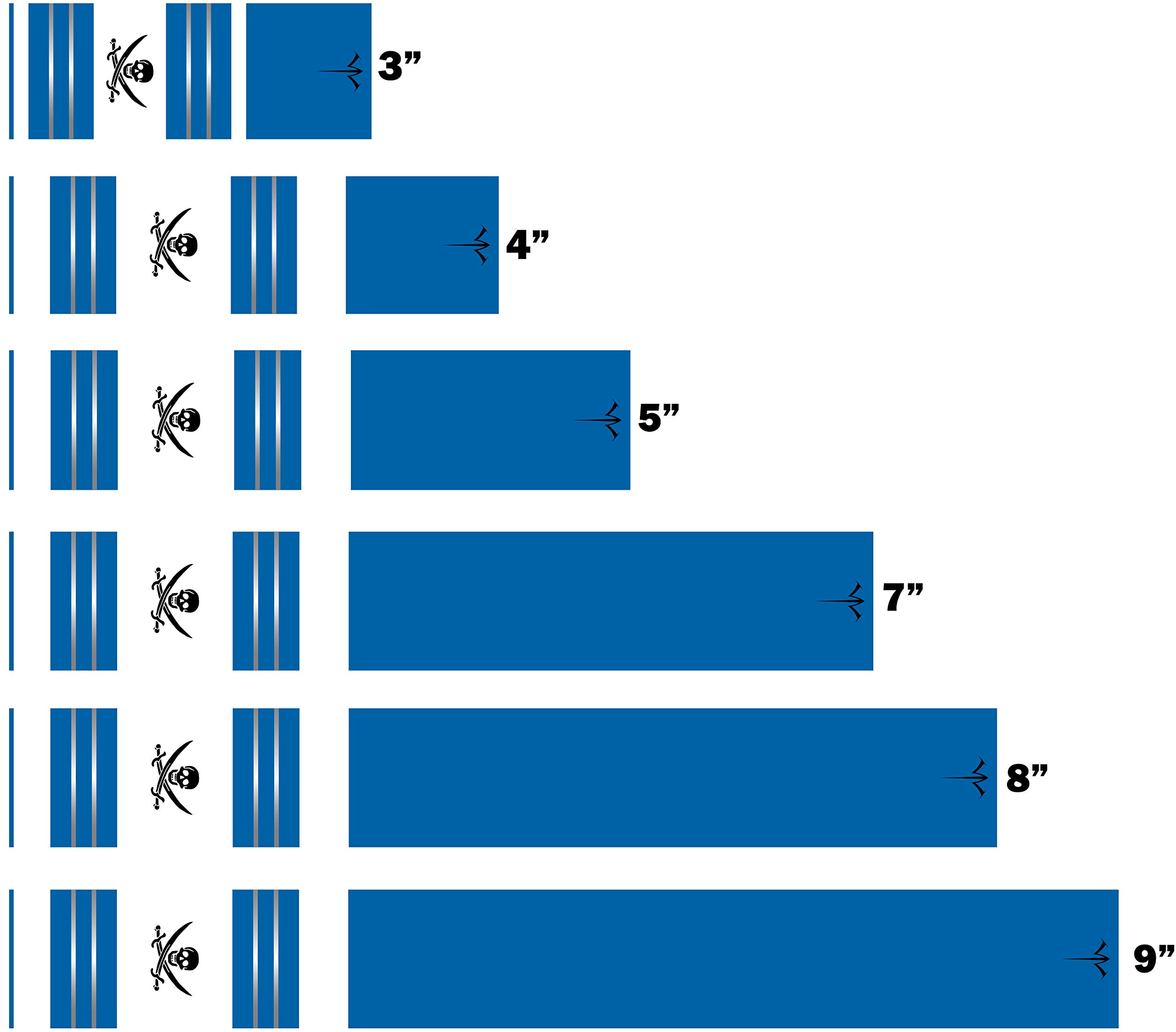 White Water Archery Laminated Skull and Swords Calico Jack Blue Traditional Arrow Wraps 15 Pc Choose Length Width (9, 1.4)