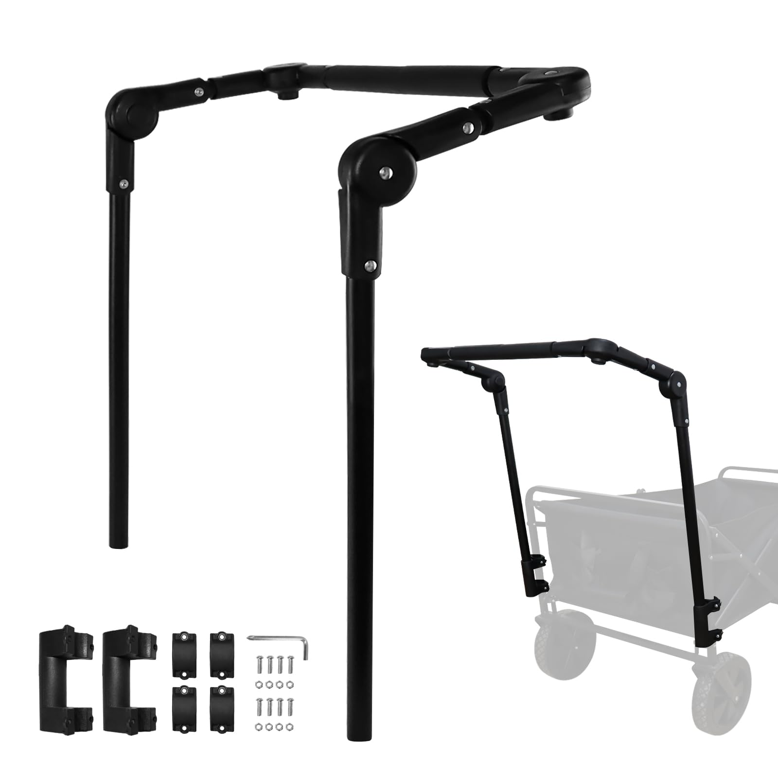 VOONKE Folding Wagon Push Handle, Adjustable Universal Wagon Handle Attachment, Replacement Folding Kids Wagon Pusher for Folding Beach Cart Stroller Attachment Compatible (Wagon Not Included)