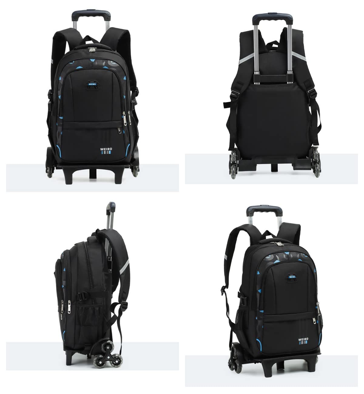 ZHANAO Rolling Backpack for Kids Luggage BookBag with Wheels Middle School Trolley Bag Wheeled Travel Backpack for Girls & Boys