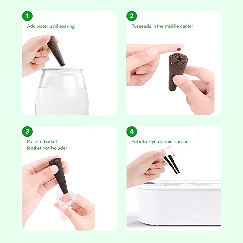 YETTSE Hydroponics Sponge Grow Sponges,Eco-Friendly Plant Growing Plugs Sponges,Seed Starter Sponge Pods,Organic, Sustainable100% Coco Coir Seed Sponges,50 Pack