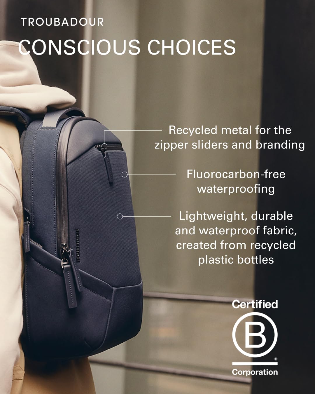 Troubadour Apex 17" Laptop Backpack - Waterproof, Lightweight, Spacious - Made From Recycled Materials