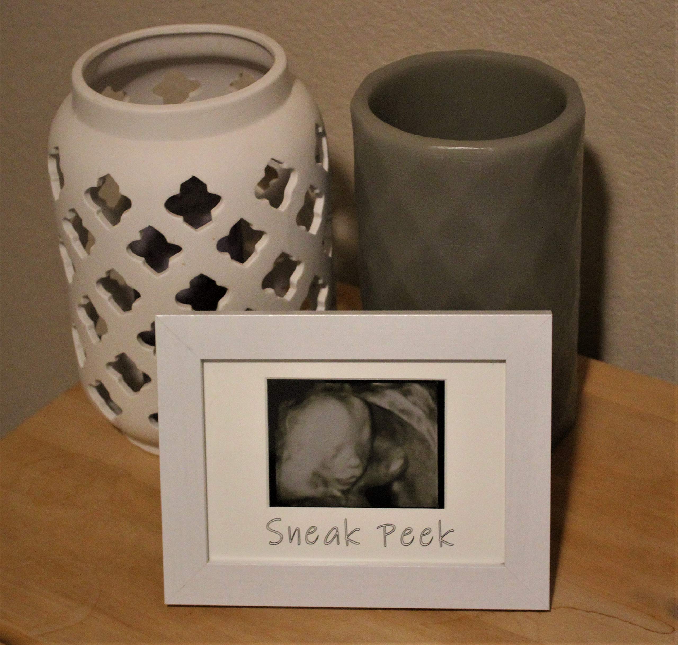 Trove Logic Sneak Peek, Sonogram Picture Frame, Ultrasound Picture Frame, White, Gift for Expecting Parents