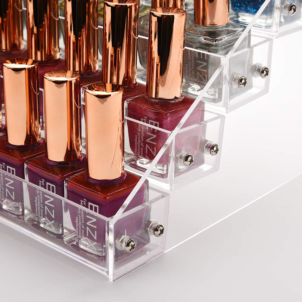 ZHIAI Nail Polish Organizer 6 Layers Acrylic Display Rack Storage Rack Holder Up to 60 Bottles