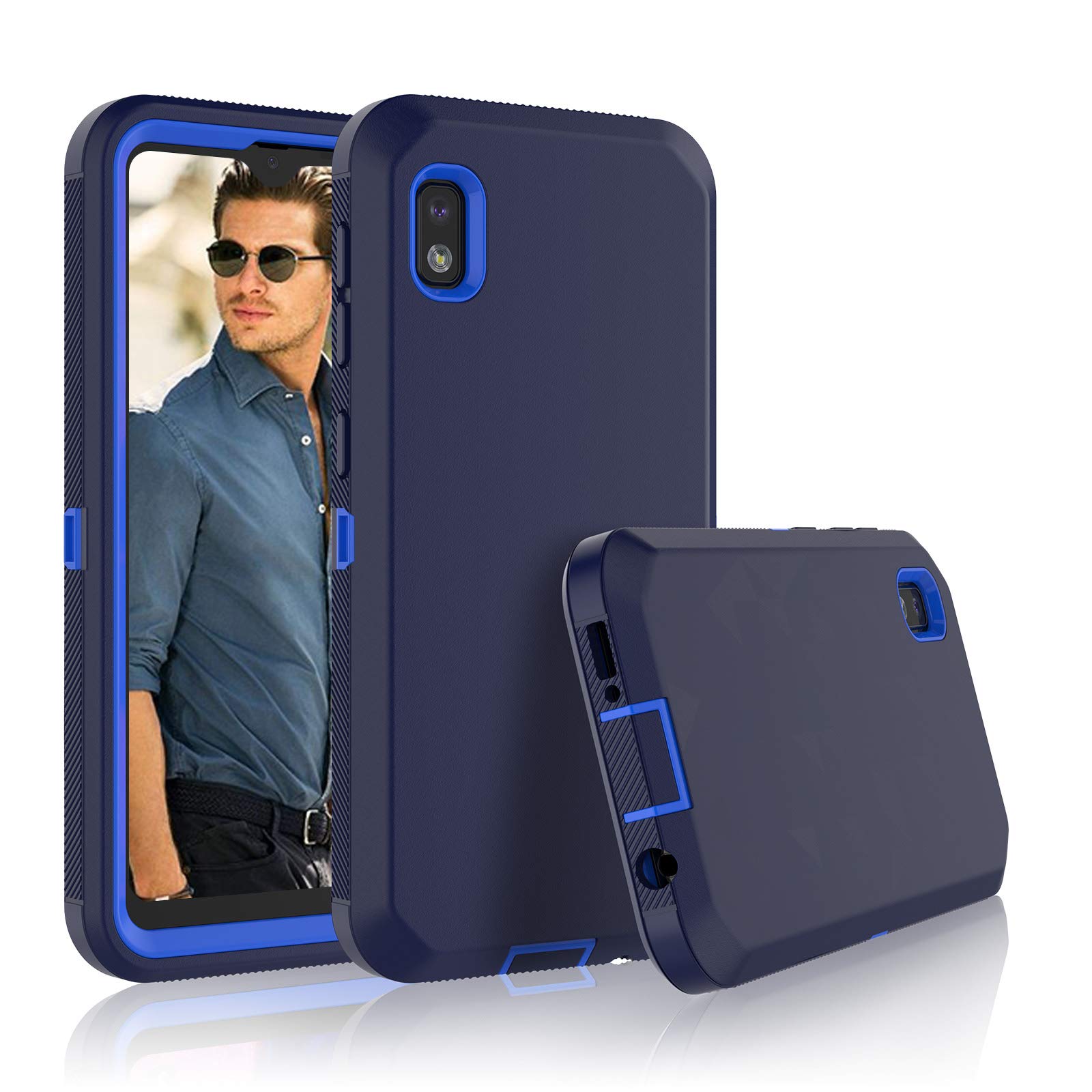 Tiflook for Samsung Galaxy A10e Case, Heavy Duty Shockproof Drop Protection Armor Rugged Hard Plastic + Shock Absorption Silicone Rubber Dual Layer Hybrid Cover Case for Samsung Galaxy A10e, Navy Blue