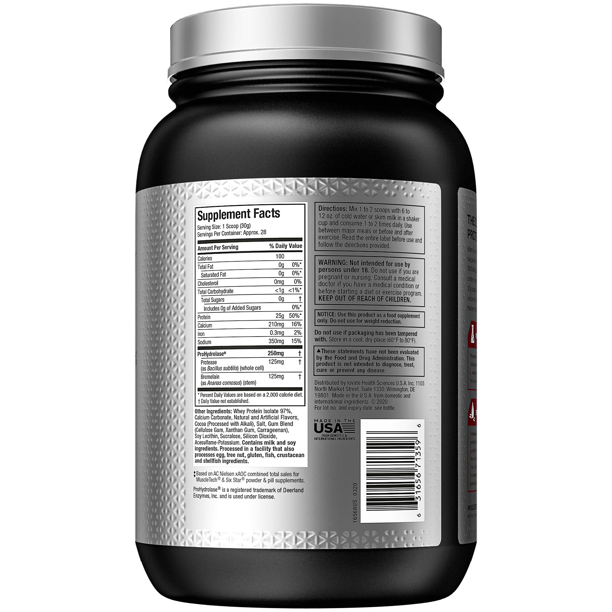 Whey Protein Isolate | MuscleTech Nitro-Tech Elite 100% Whey Isolate Protein Powder | Whey Protein Powder for Women & Men | Muscle Builder | Milk Chocolate,1.8 lbs (28 Servings) - (packaging may vary)
