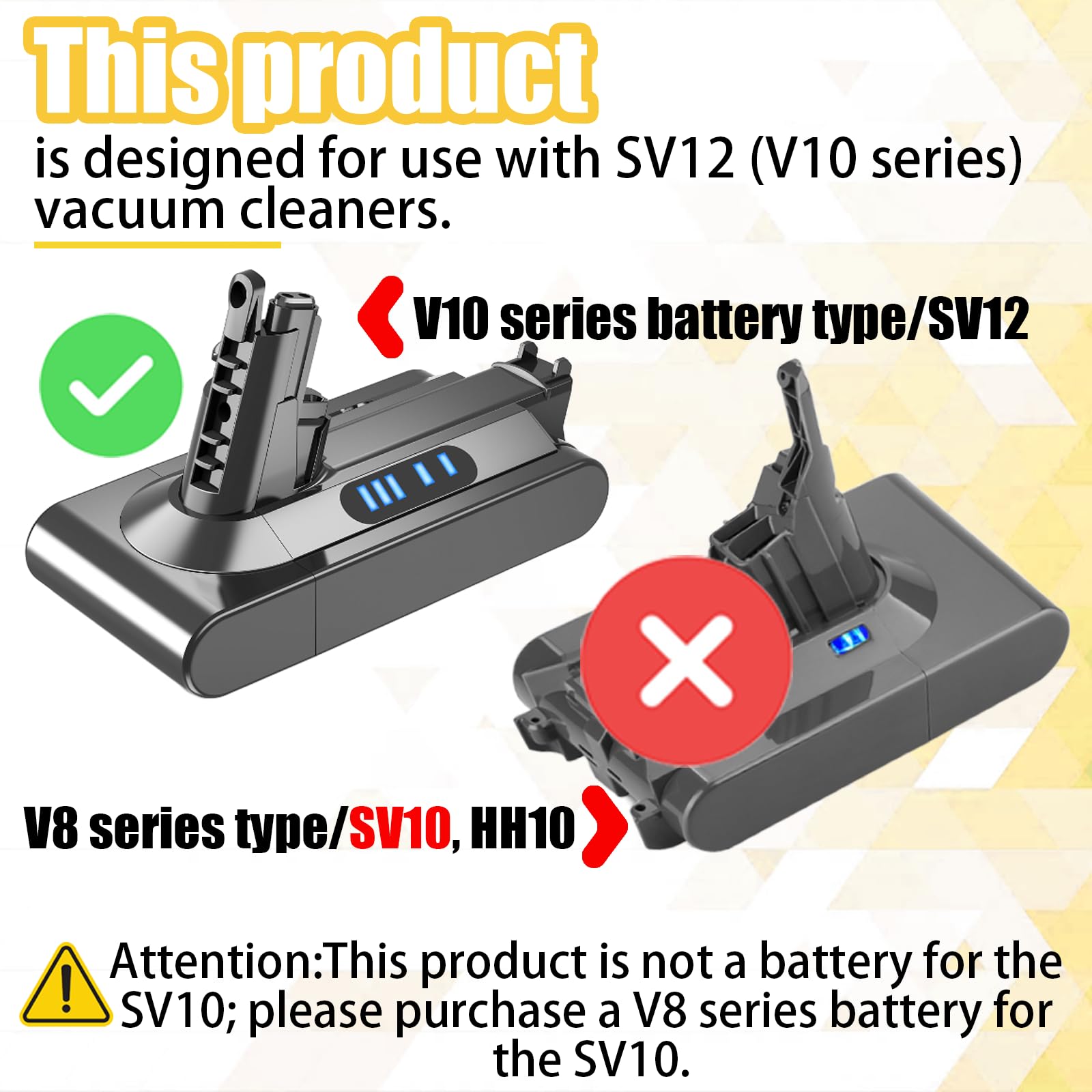 URUN V10 Adapter for Dewalt 20V Max Li-ion Battery, Compatible with Dyson V10 Vacuum Cleaner Models