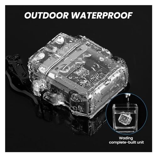 USB Electronic Lighter, Waterproof and Windproof Rechargeable Lighter,Transparent Pink Flash Electric Lighter, Suitable for Camping, Hiking, USB Charging Cable (Color : C3)