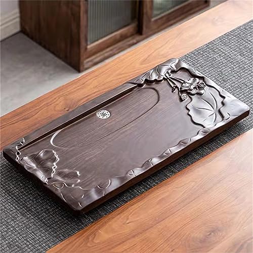WFHTU Tea Tray Solid Wood Household Whole Flat Plate Drainage Sea Kung Fu Set Table Dry Bubble