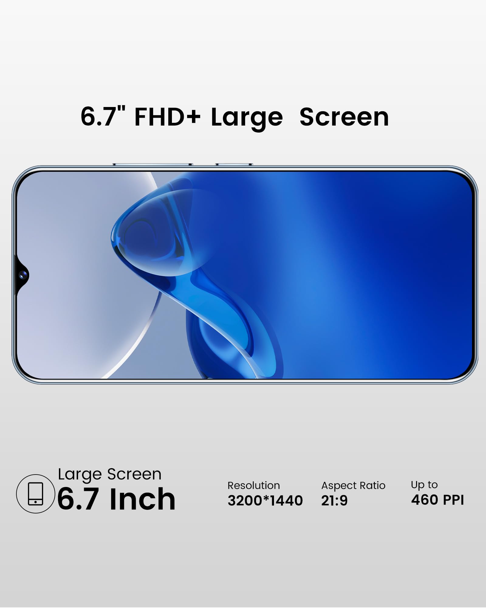 VIQEE M13Pro Unlocked Cell Phone, 6.7" HD Screen Unlocked Phones, 6+256GB Dual SIM Android 13 Smartphone with 256G Memory Card, Fingerprint Lock & Face ID, Long Battery Life (White)