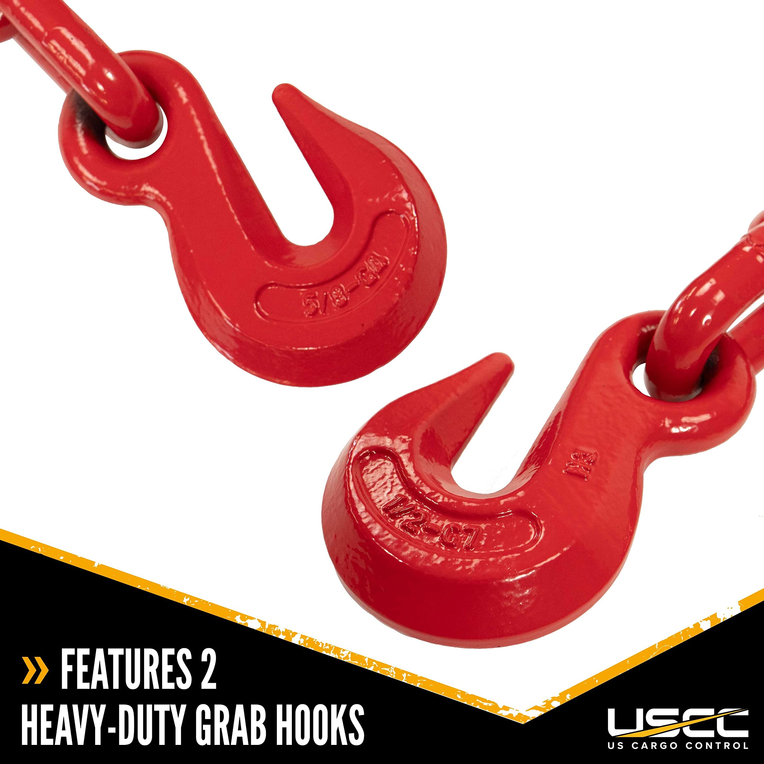 US Cargo Control Heavy Duty Ratchet Load Binder (4 Pack), 1/2 Inch Grade 70 Chain or 5/8 Inch Grade 43 Chain, 13,000 lbs. Working Load Limit, Use Ratchet Chain Binder for Flatbed Trailer or Truck