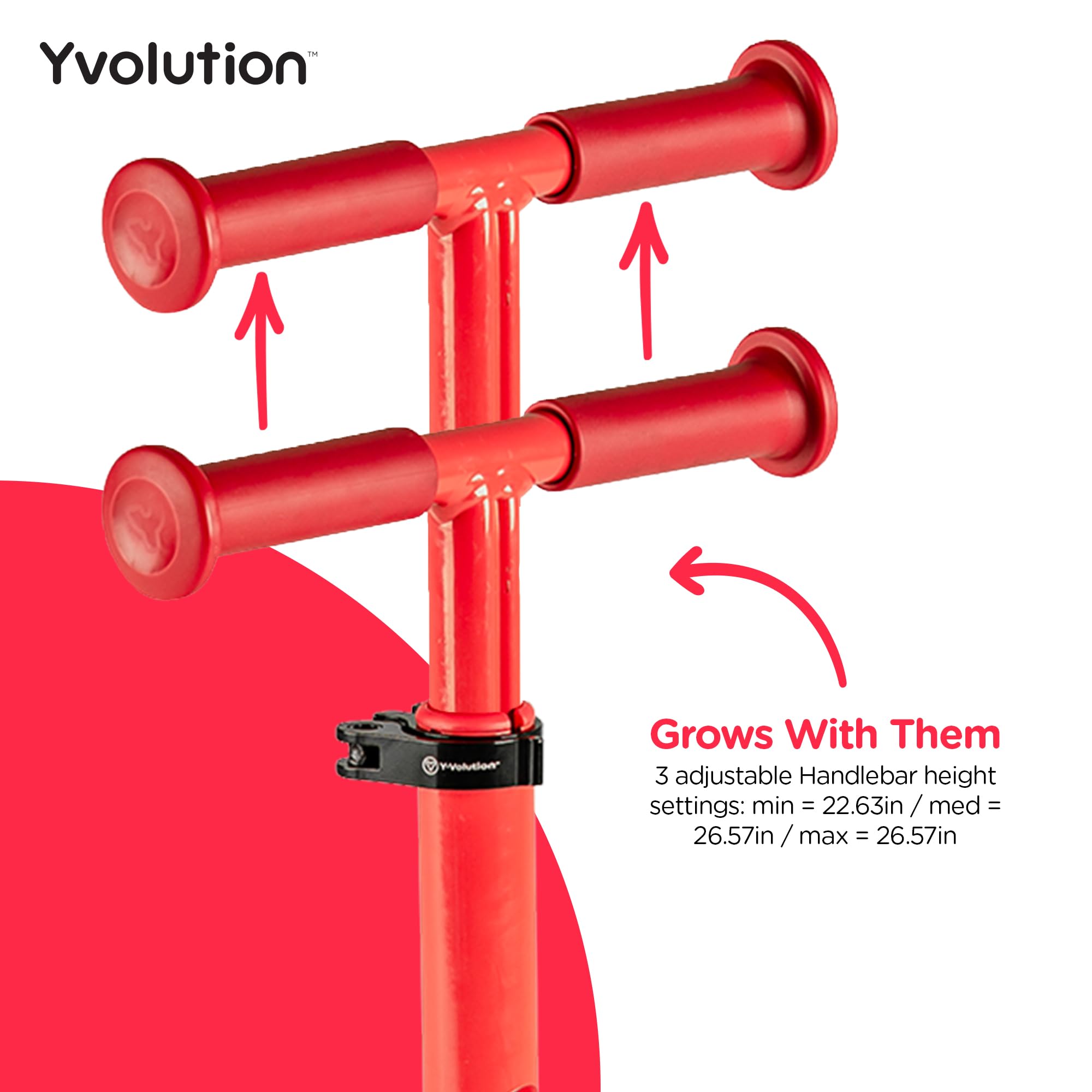 Yvolution Y Glider Kiwi | Three Wheel Kick Scooter for Kids with LED Wheels for Children Age 3+ Years Old(Red 2)