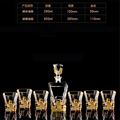YANGRRJ Luxurys Gold-painted Whisky Bottle Set Creative Crystal Glass Wine Glass Beer Glass Wine Set (Color : D, Size : 1)