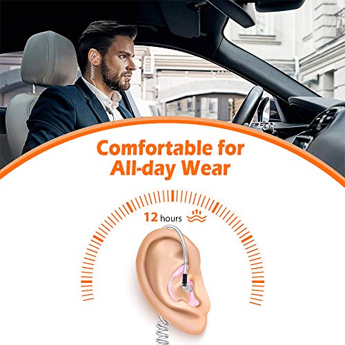 Zeadio [8 Pair] Radio Earpiece, Earmould Earbud Earplug Replacement for Two-Way Radio Coil Tube Audio Kits - Pink