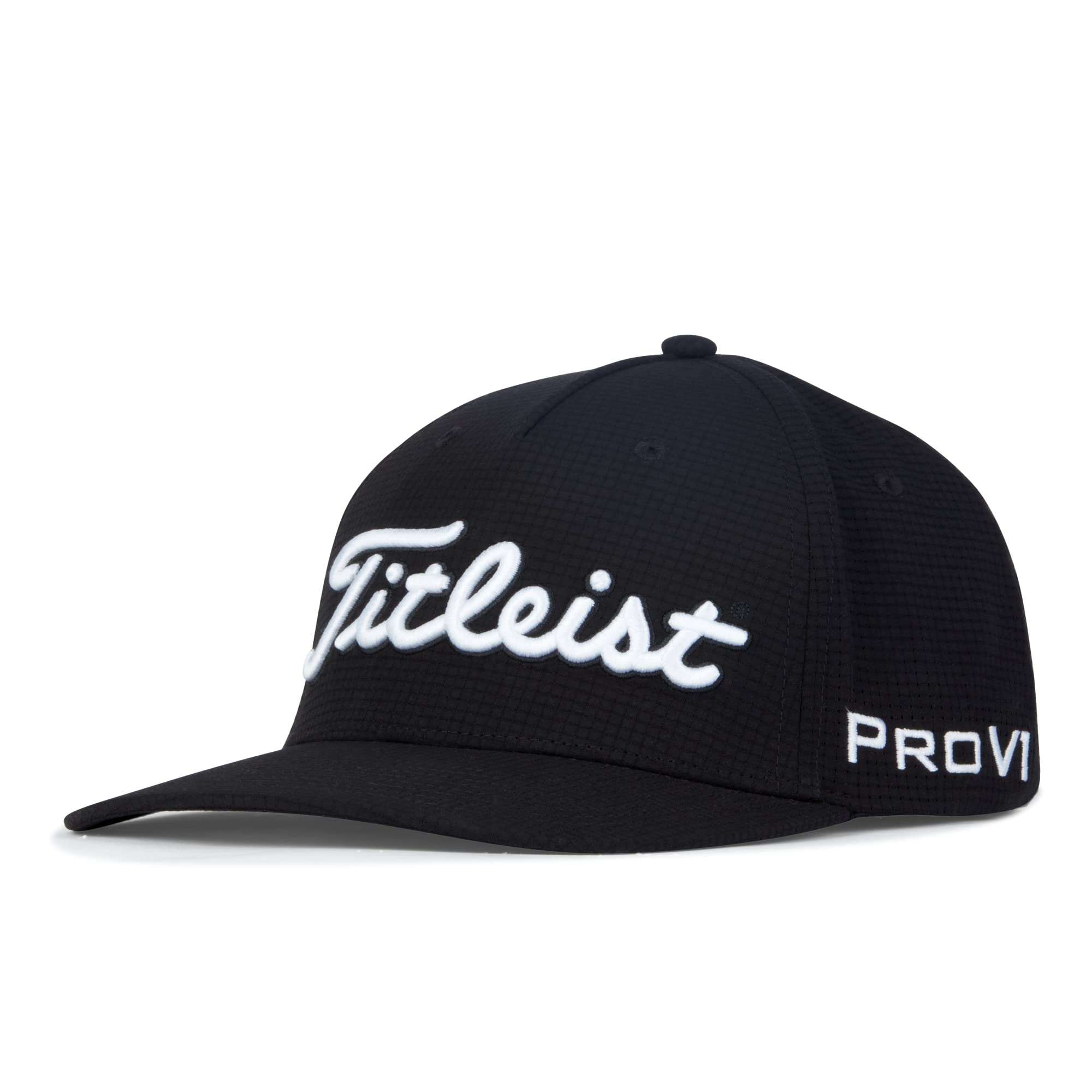 Titleist Men's Tour Stretch Tech Golf Hat Black/White M/L